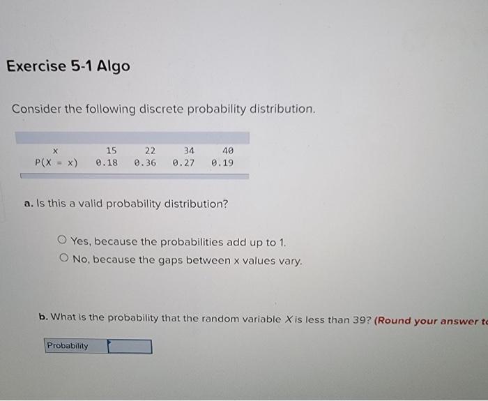 Solved Exercise 5-1 Algo Consider the following discrete | Chegg.com