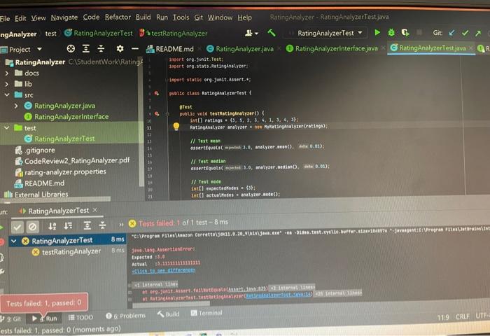 Solved README.md (1) Rating Anaiyzerinterface.java inport | Chegg.com