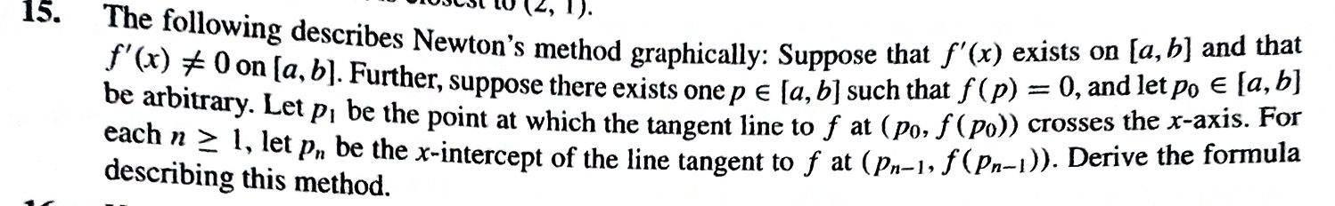 Solved The following describes Newton's method graphically: | Chegg.com