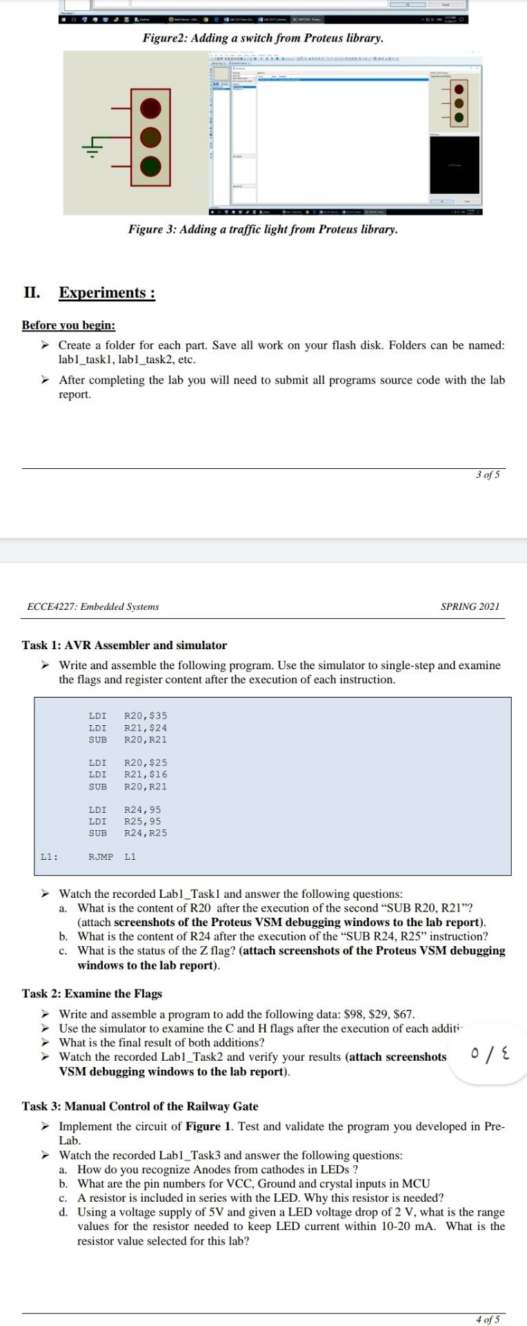 ECCE4227: Embedded Systems SPRING 2021 Lab 1: AVR | Chegg.com