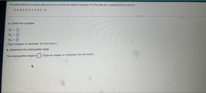 Solved Provided below is a simple data set for you to find | Chegg.com