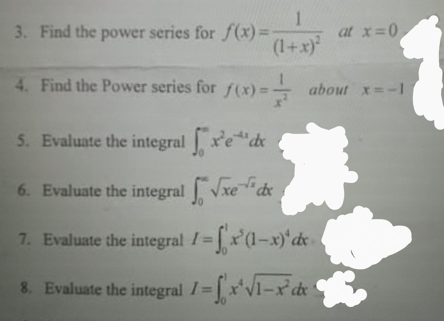 Find the power series for f(x)=1(1+x)2 ﻿at x=0Find | Chegg.com