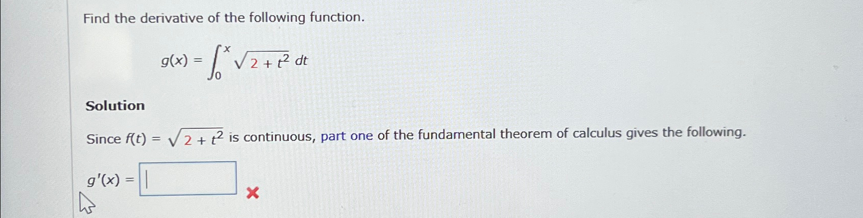 Solved Find the derivative of the following | Chegg.com