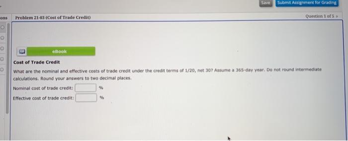 Solved Save Submit Assignment For Grading Ons Problem 21 03 5147