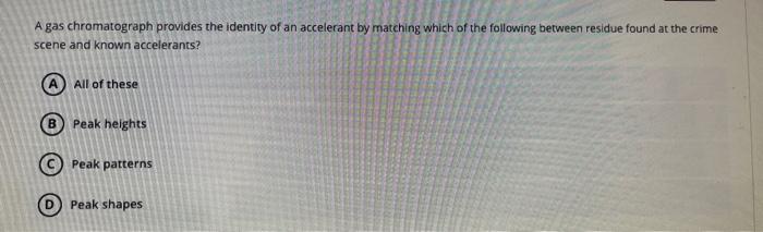 Solved A gas chromatograph provides the identity of an | Chegg.com