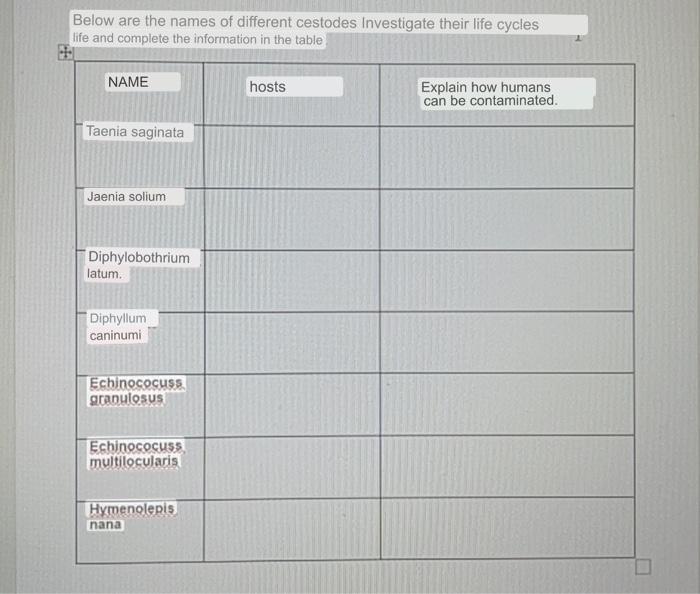 In terms of Zoology, answer the following questions | Chegg.com