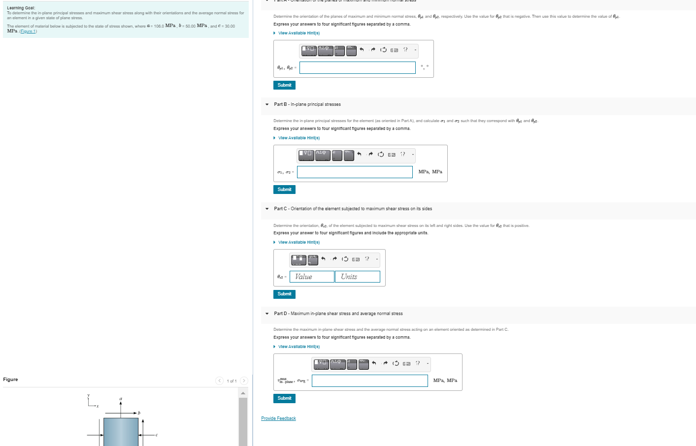 [Solved]: Learning Goal To determine the in-plane principa