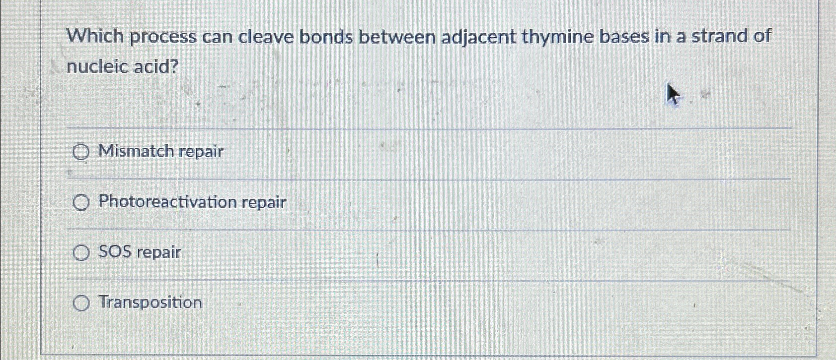 Solved Which process can cleave bonds between adjacent | Chegg.com