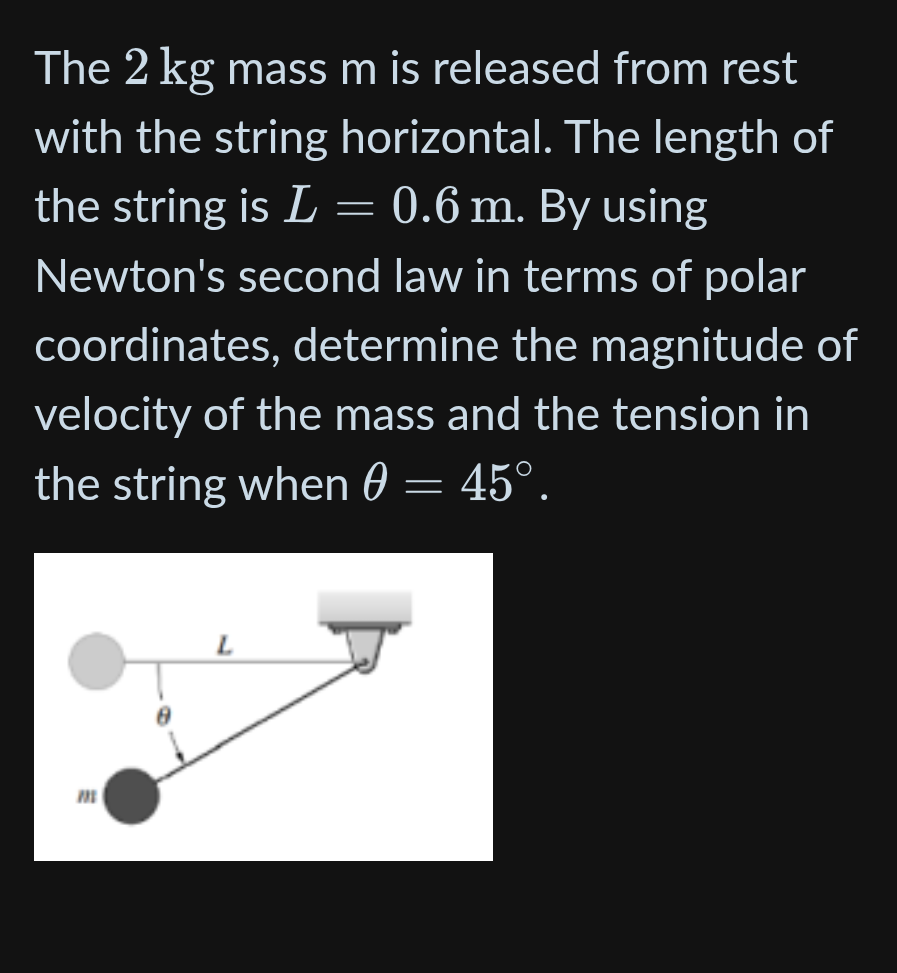 Solved The 2 ﻿kg mass m is released from rest with the | Chegg.com