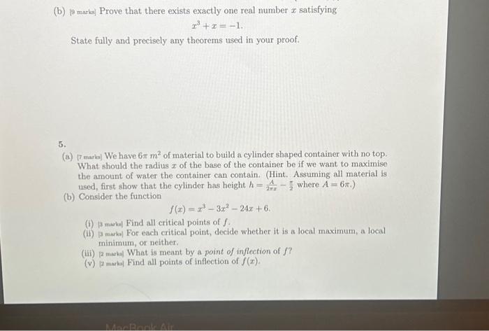 Solved (b) 19 marken Prove that there exists exactly one | Chegg.com