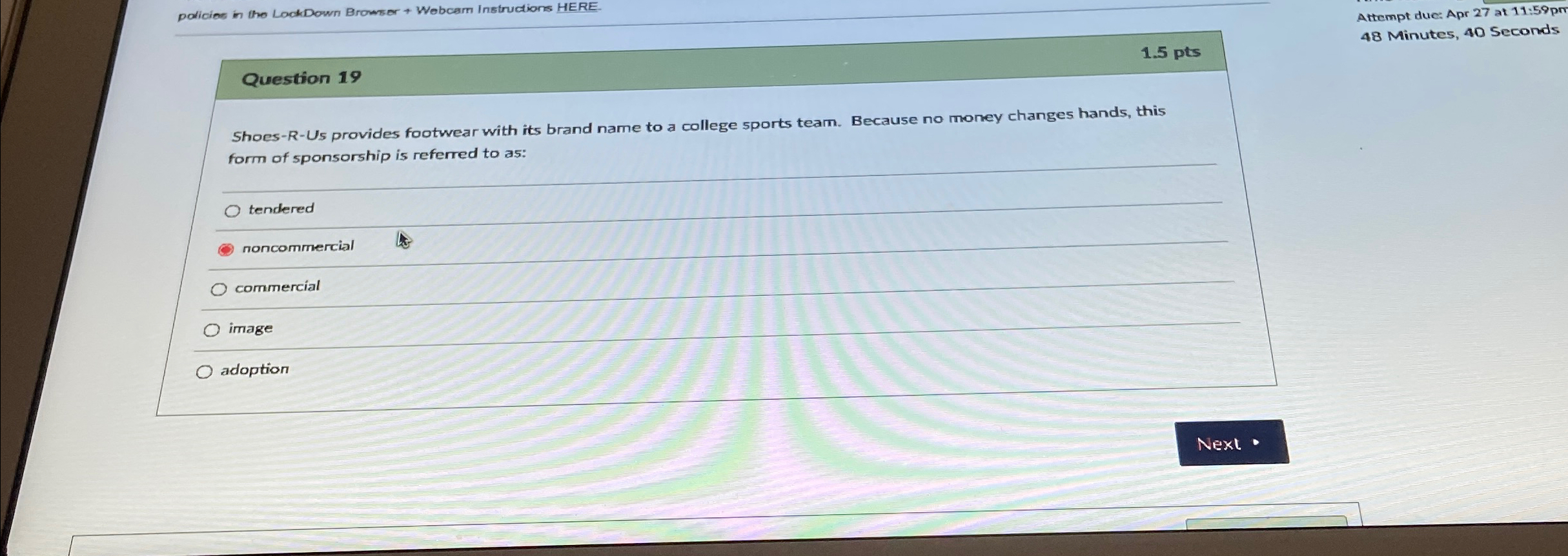 Solved policios in the LackDown Browser + ﻿Webcam | Chegg.com