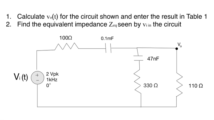 Solved Calculate v0(t) ﻿for the circuit shown and enter the | Chegg.com