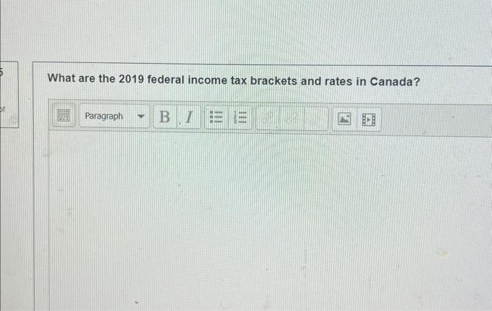 Solved What are the 2019 federal income tax brackets and | Chegg.com