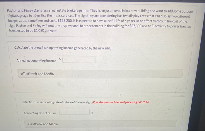 Solved Payton and Finley Davis run a real estate brokerage | Chegg.com