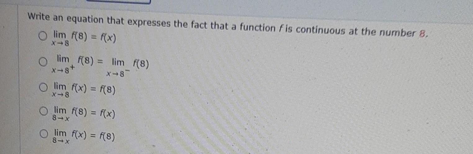 Solved Write An Equation That Expresses The Fact That A