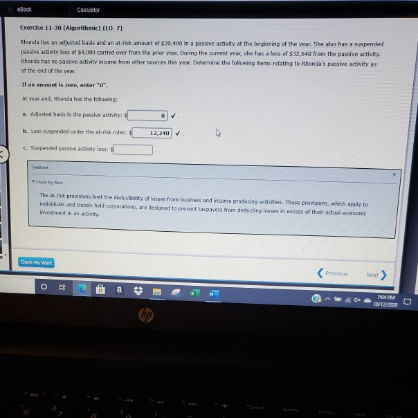 Solved eBook Calculator Exercise 11-30 (Algorithmic) (LO. 7) | Chegg.com