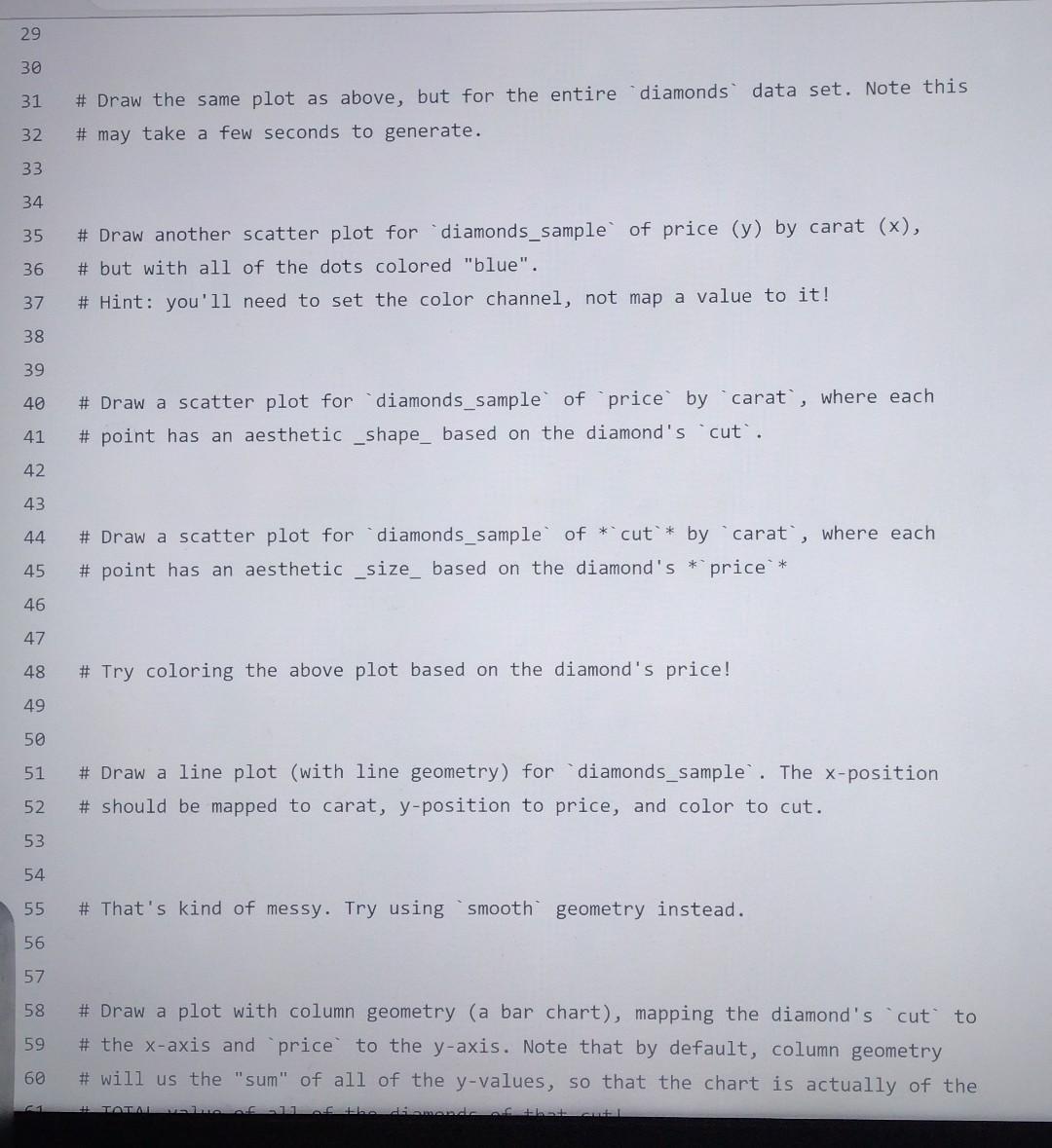 Solved \# Draw the same plot as above, but color each of the | Chegg.com