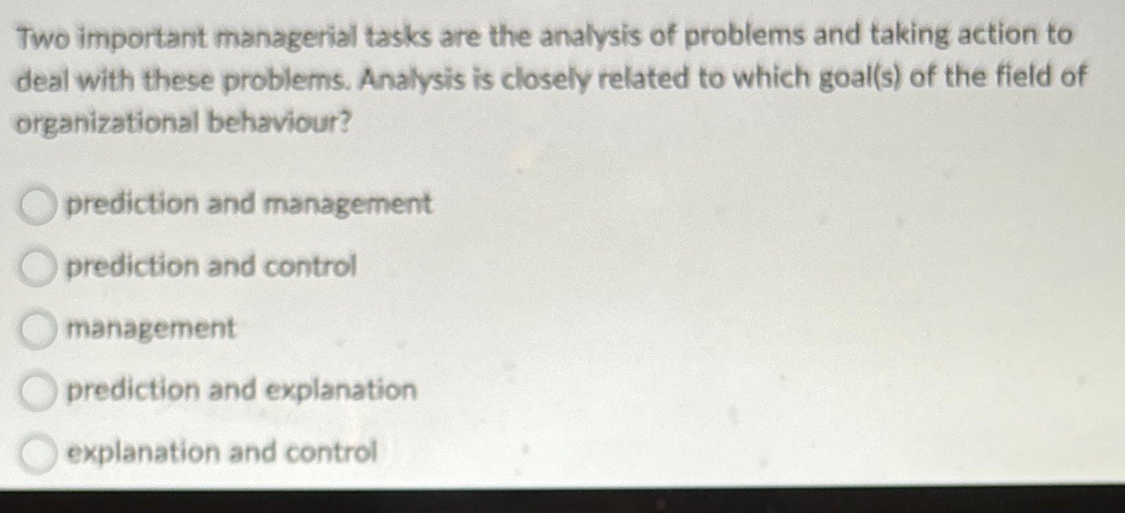 Solved Two important managerial tasks are the analysis of | Chegg.com