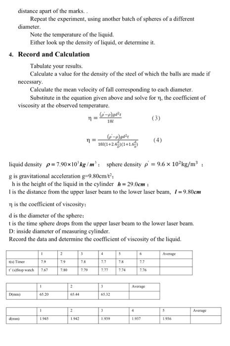 Solved Experiment 6: Determination of the Coefficient of | Chegg.com