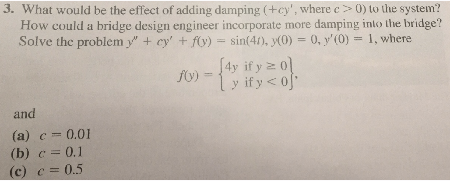 What would be the effect of adding damping , ﻿where | Chegg.com