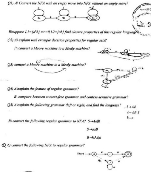 Solved Q1, ﻿A| ﻿Convert the NFA with an empty move into NFA | Chegg.com