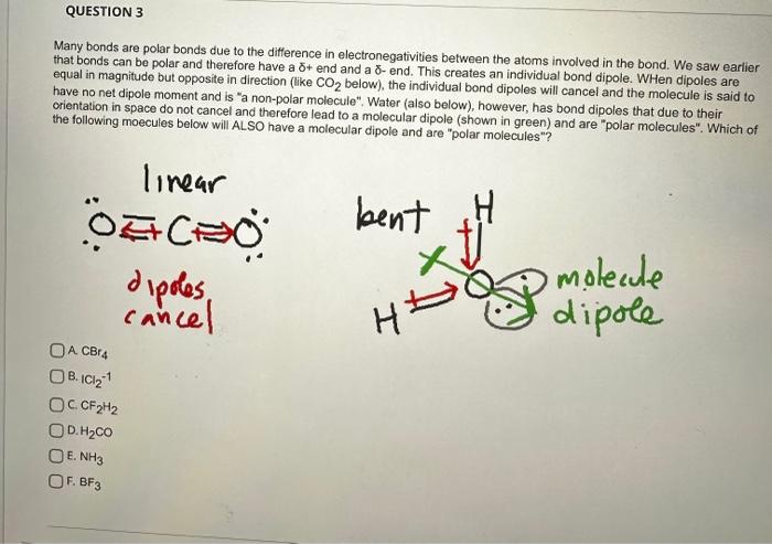 Solved Many bonds are polar bonds due to the difference in | Chegg.com