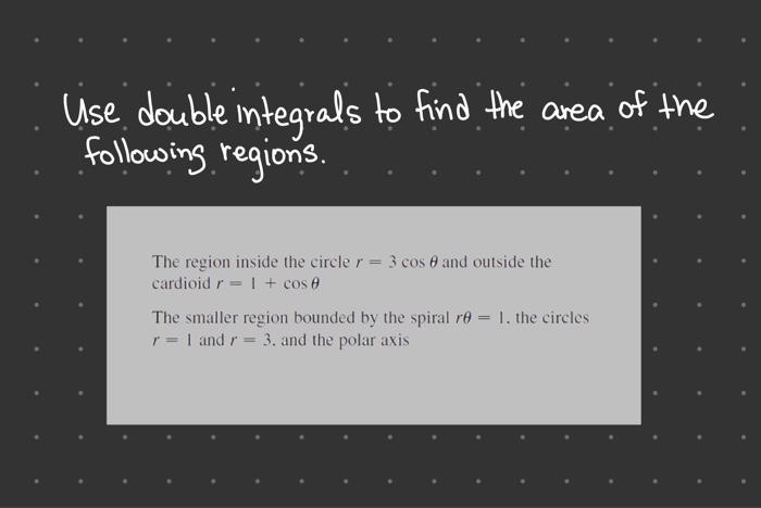 Solved use double integrals to find the area of the | Chegg.com