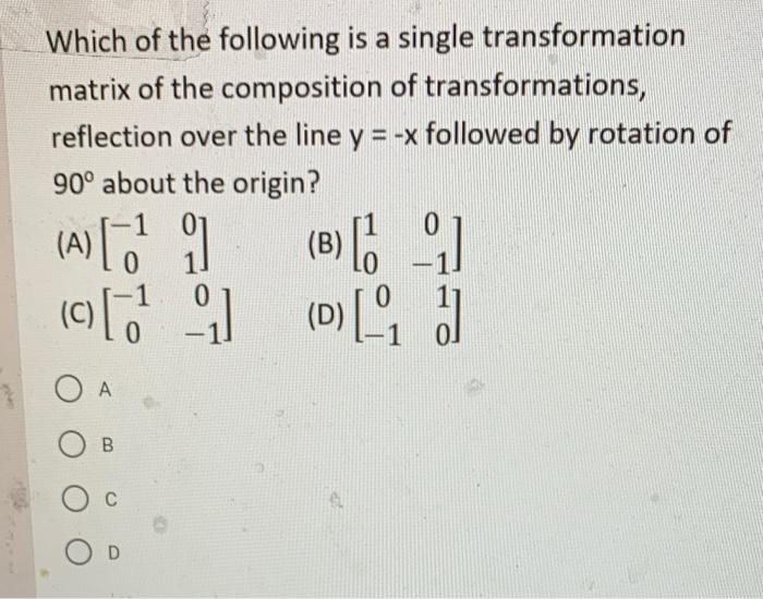 Solved Which of the following is a single transformation | Chegg.com