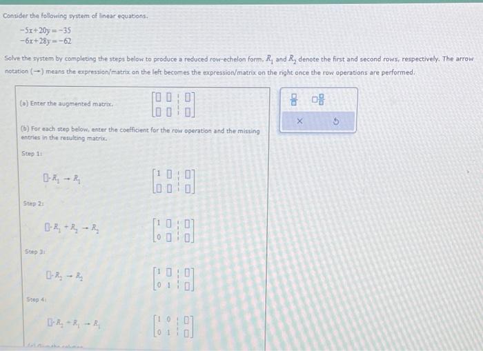 Solved Consider the following system of linear equations. | Chegg.com