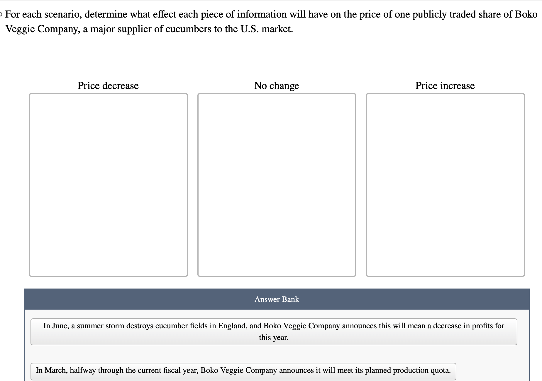 Solved For each scenario, determine what effect each piece | Chegg.com