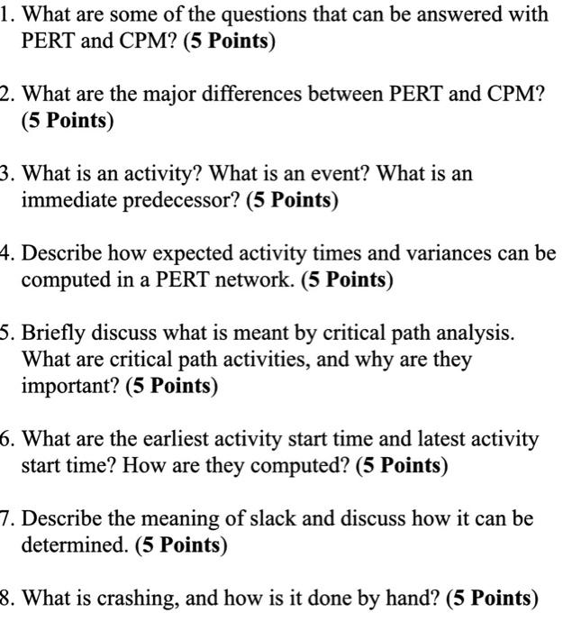 Solved 1. What are some of the questions that can be | Chegg.com