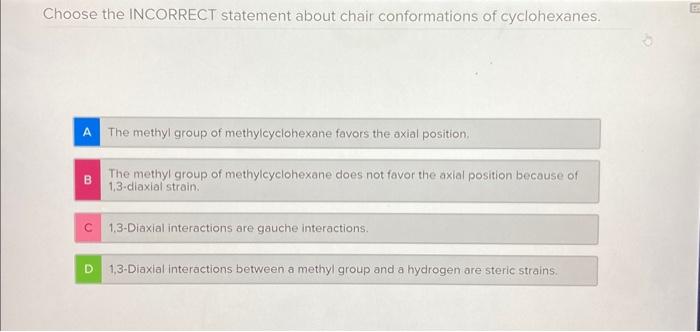 Choose the INCORRECT statement about chair | Chegg.com