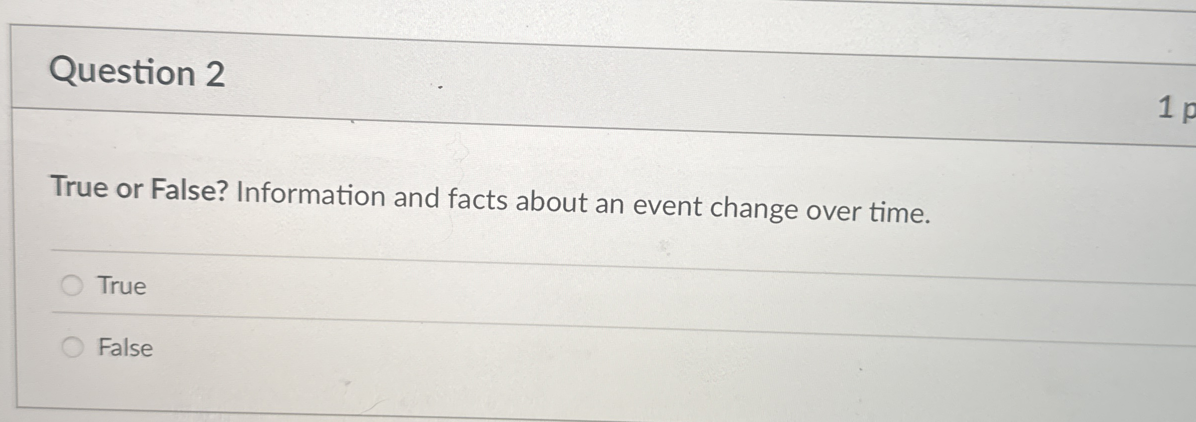 Solved Question 2True or False? Information and facts about | Chegg.com