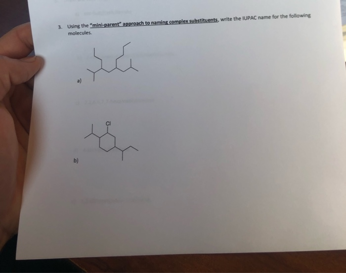 Solved 3. Using the "mini-parent approach to naming complex | Chegg.com