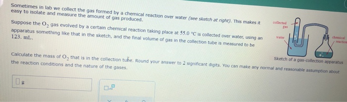 Solved collected Sometimes in lab we collect the gas formed | Chegg.com