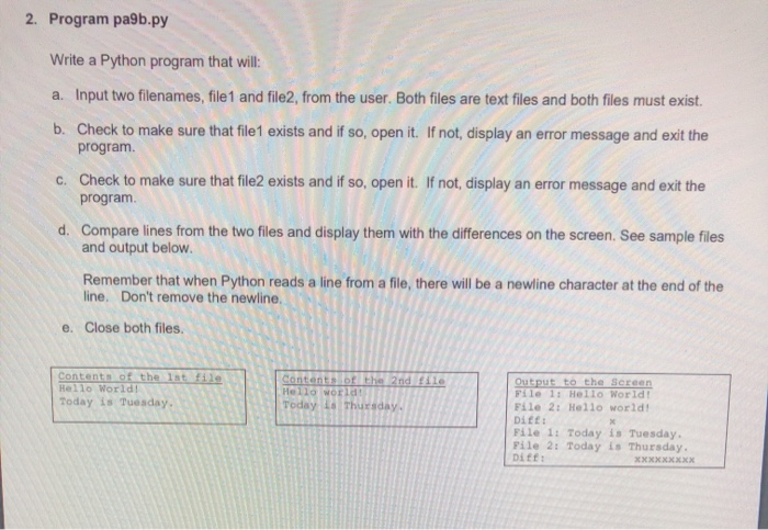Solved 2. Program pa9b.py Write a Python program that will: | Chegg.com