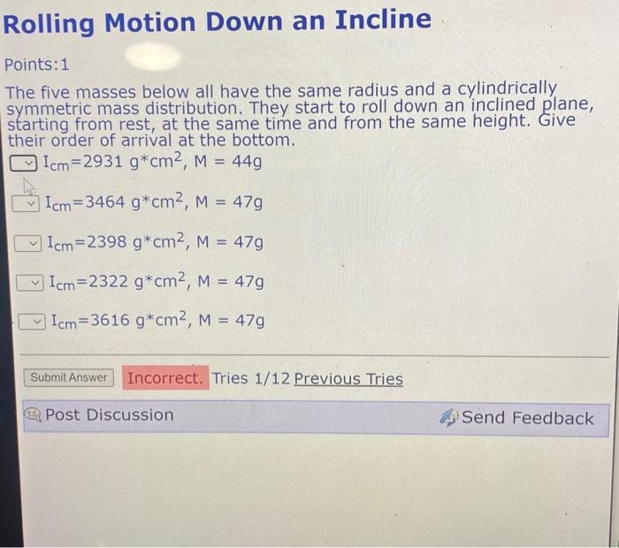 The five masses below all have the same radius and a | Chegg.com