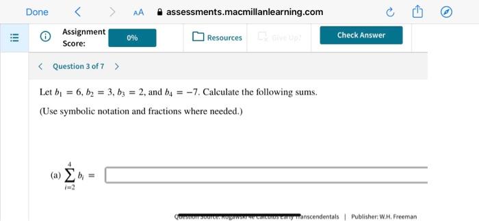 Solved Let b1=6,b2=3,b3=2, and b4=−7. Calculate the | Chegg.com
