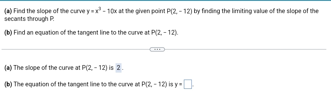 Solved (a) ﻿Find the slope of the curve y=x3-10x ﻿at the | Chegg.com