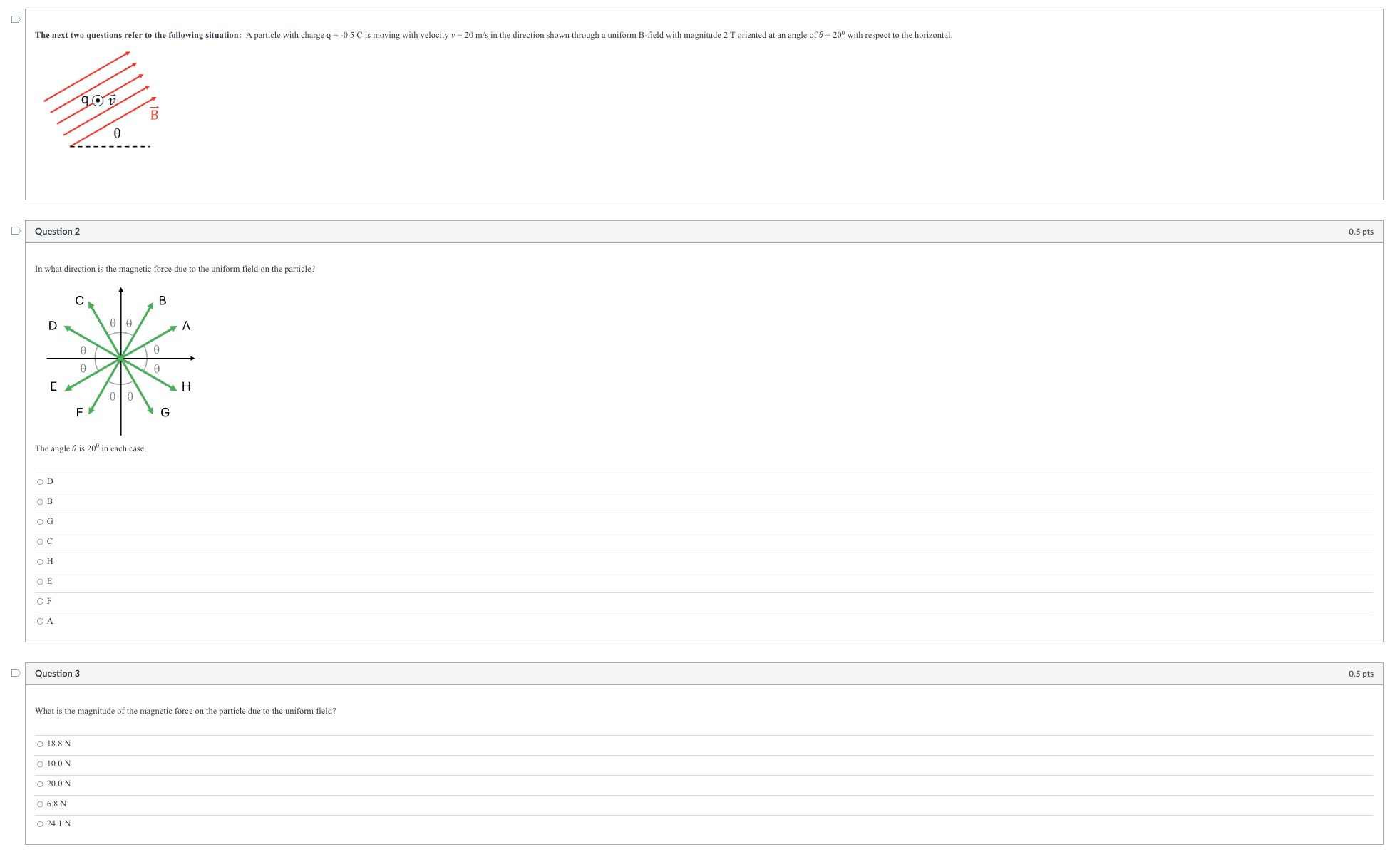 Solved Illowing situation: A particle with charge q=-0.5C | Chegg.com