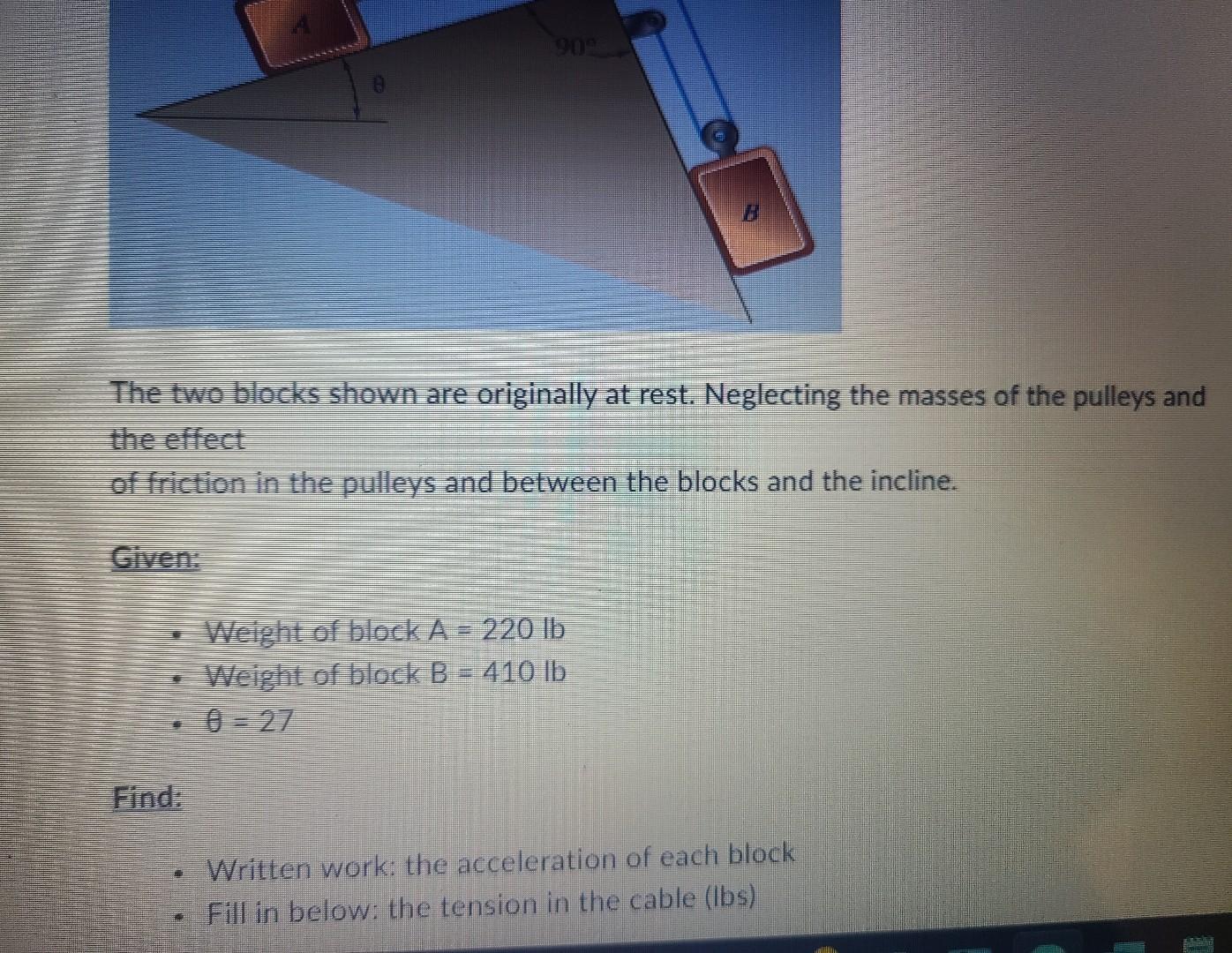 Solved The two blocks shown are originally at rest. | Chegg.com