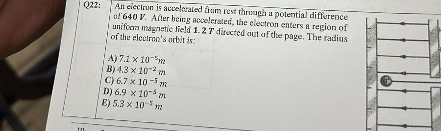 [solved] Q22 An Electron Is Accelerated From Rest Through