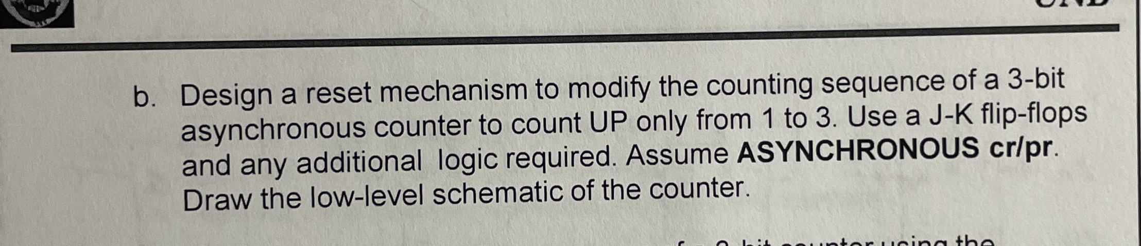 b. ﻿Design a reset mechanism to modify the counting | Chegg.com