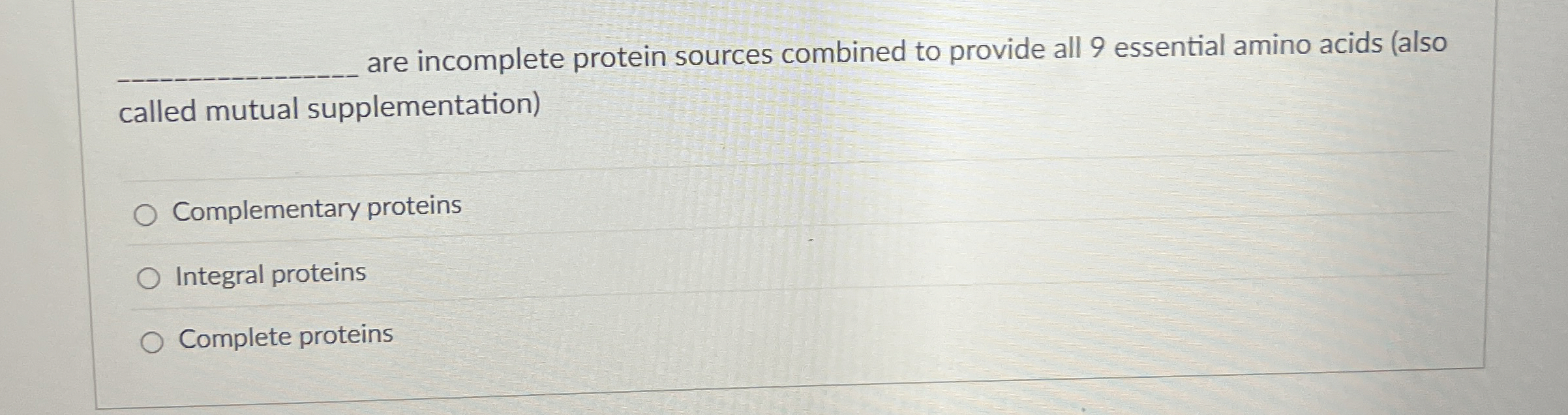 Solved q, ﻿are incomplete protein sources combined to | Chegg.com