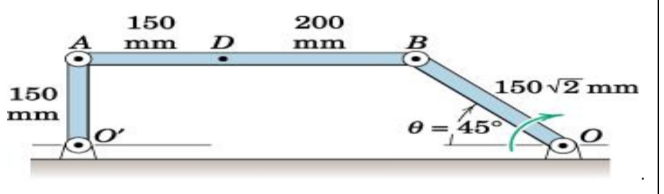 Solved Arm Ob Of The Linkage Has A Clockwise Angular