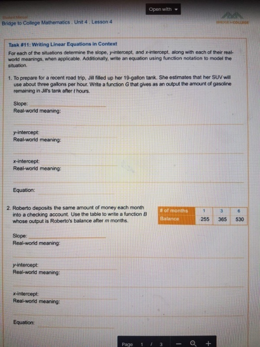 Solved Open with Bridge to College Mathematics. Unit 4. | Chegg.com