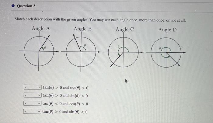 Solved An angle's initial ray points in the 3-o'clock | Chegg.com
