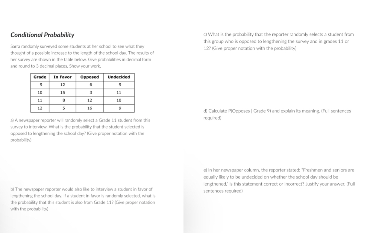 Solved Conditional ProbabilitySarra randomly surveyed some | Chegg.com