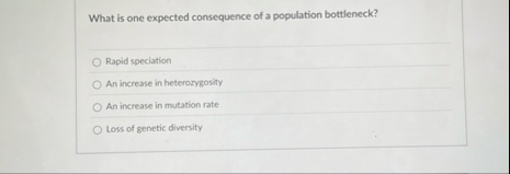 Solved What is one expected consequence of a population | Chegg.com
