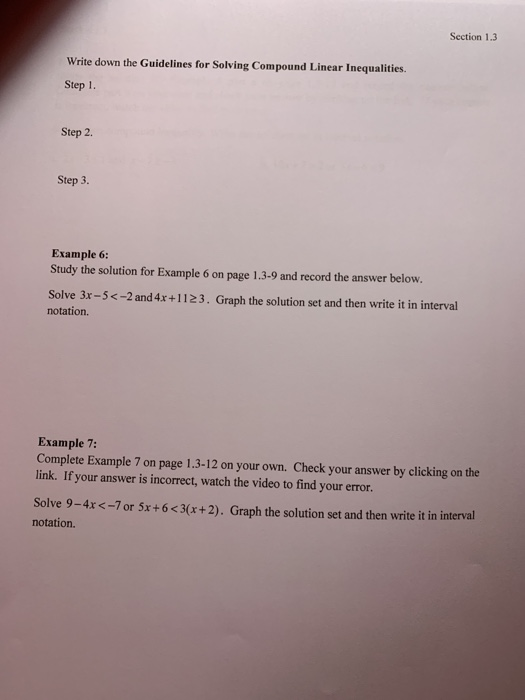 Solved Section 1.3 Write down the Guidelines for Solving | Chegg.com